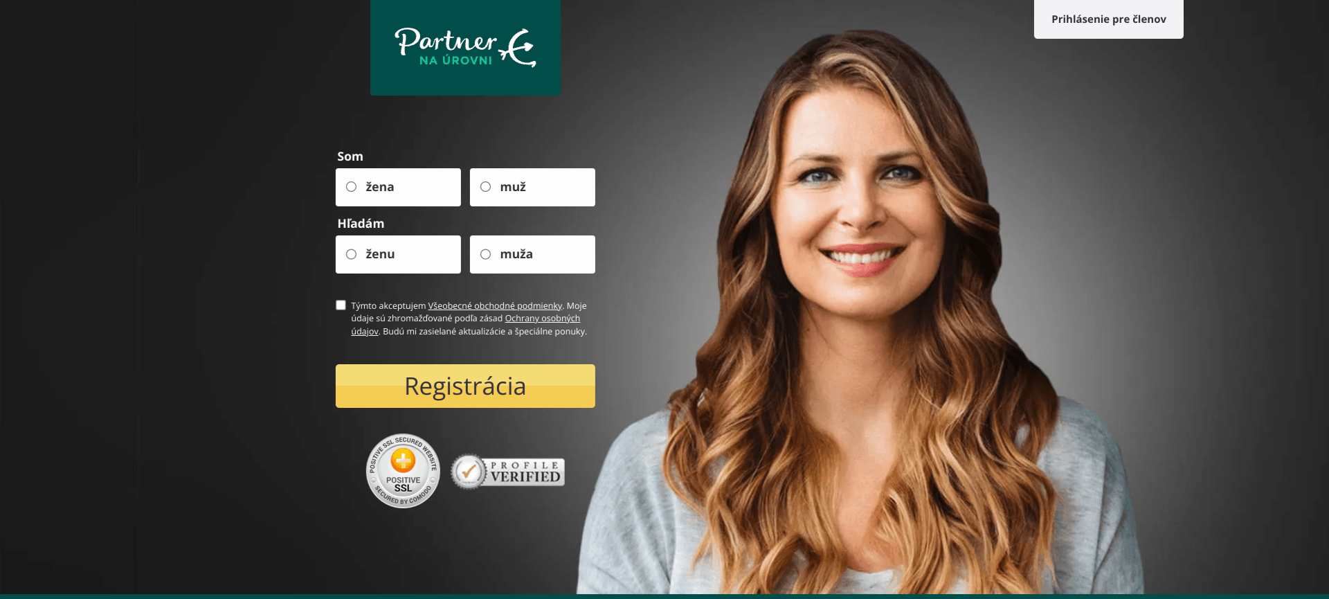 Partner na úrovni – zoznamka pre náročných, prihlásenie, cena ...