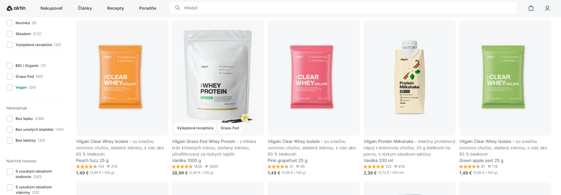 Aktin - SK, recepty, proteín - KD.sk