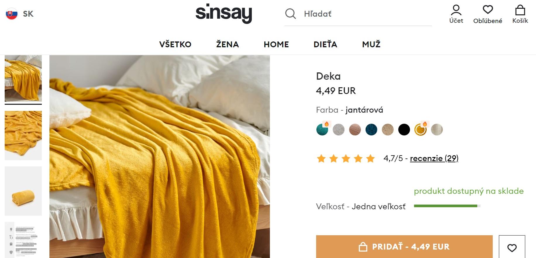 Sinsay Home - SK, výpredaj, bytové doplnky, recenzie - KD.sk